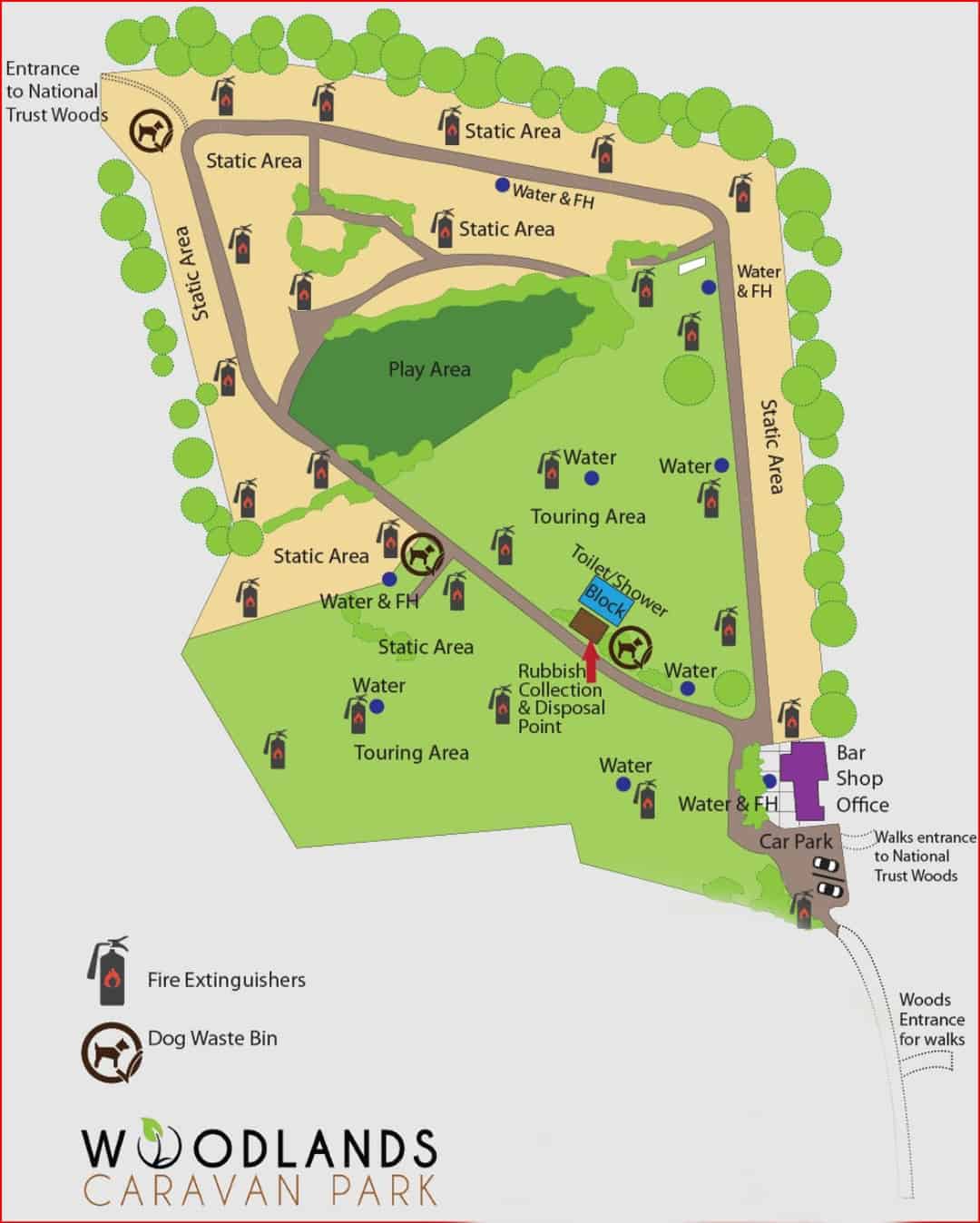 Park Map | Woodlands Caravan Park | Upper Sheringham | North Norfolk