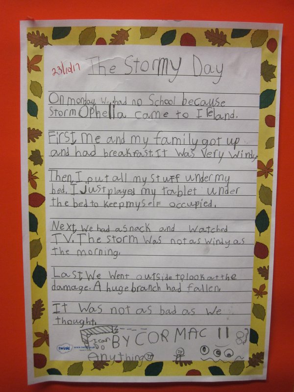 Recount writing / Kilcornan National School