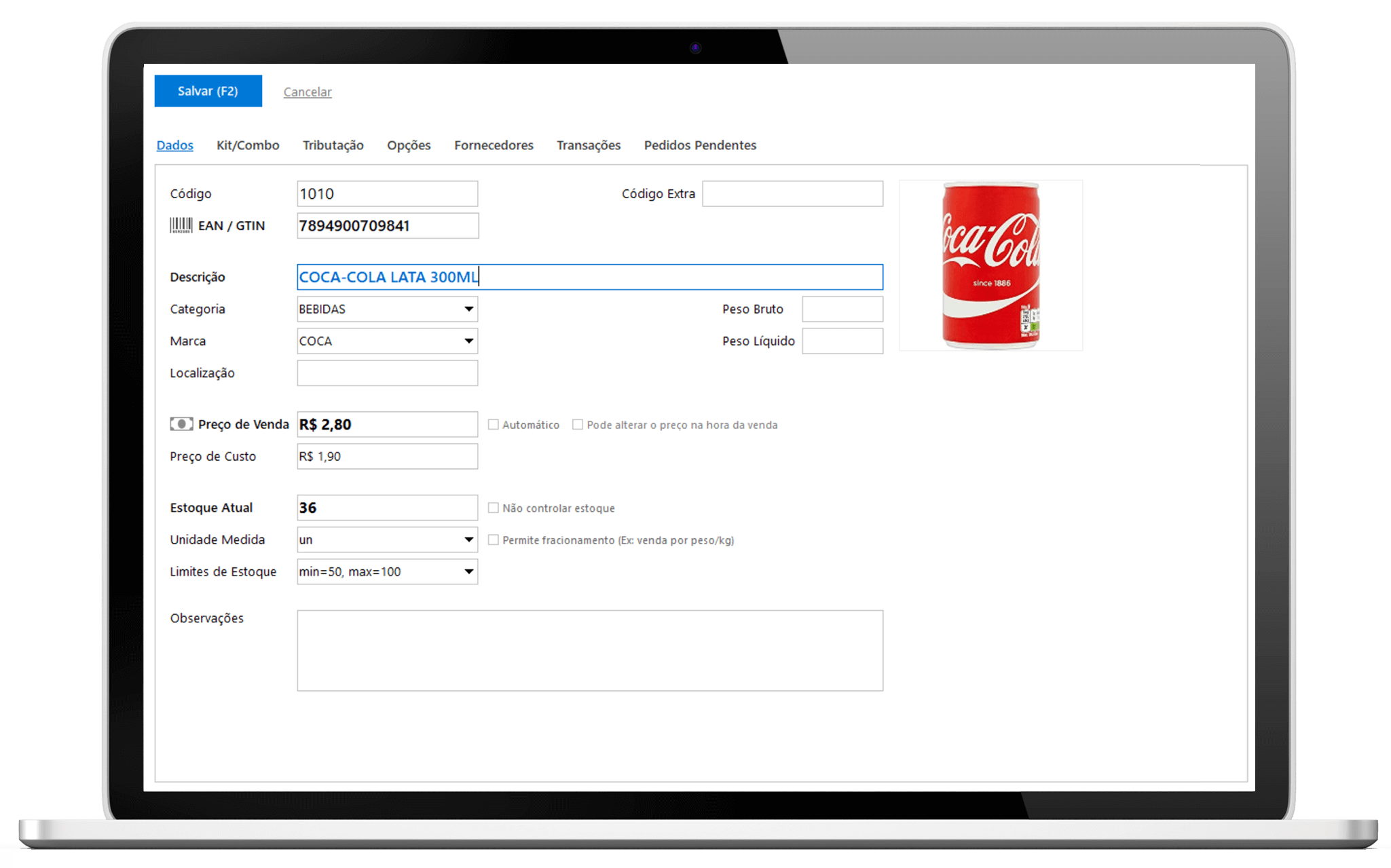 Cadastro de Produtos » NEX