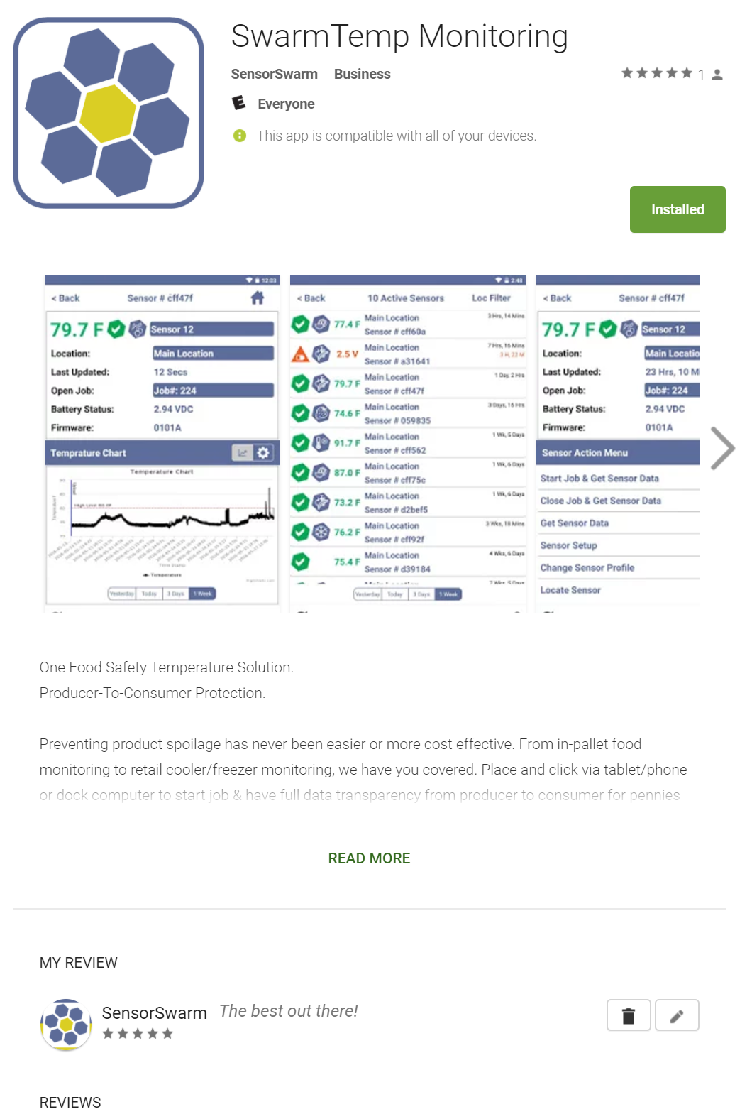 SwarmTemp Temperature Monitoring App
