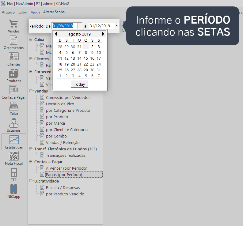 Como gerar relatório de contas pagas | Central de Ajuda - Programa NEX
