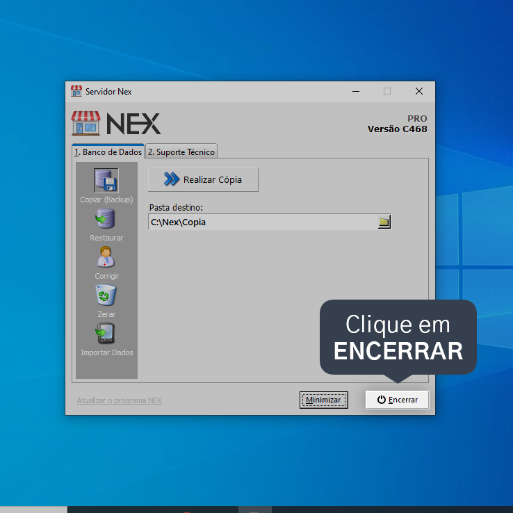 Transferir dados para outro computador | Central de Ajuda - Programa NEX
