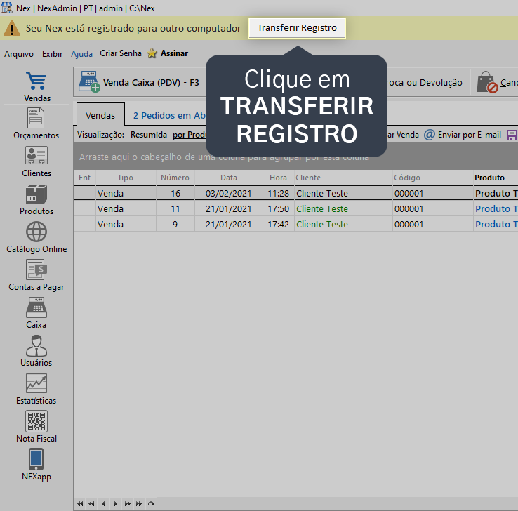 Transferir dados para outro computador | Central de Ajuda - Programa NEX