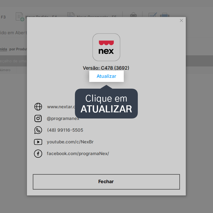 Como atualizar o Nex | Central de Ajuda - Programa NEX