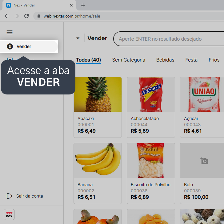 Como fazer uma venda com entrega pelo Nex no navegador | Central de ...