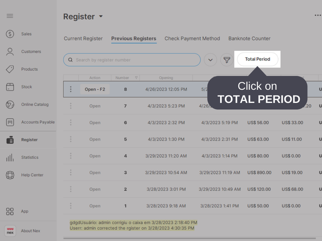How To Total Previous Cash Registers