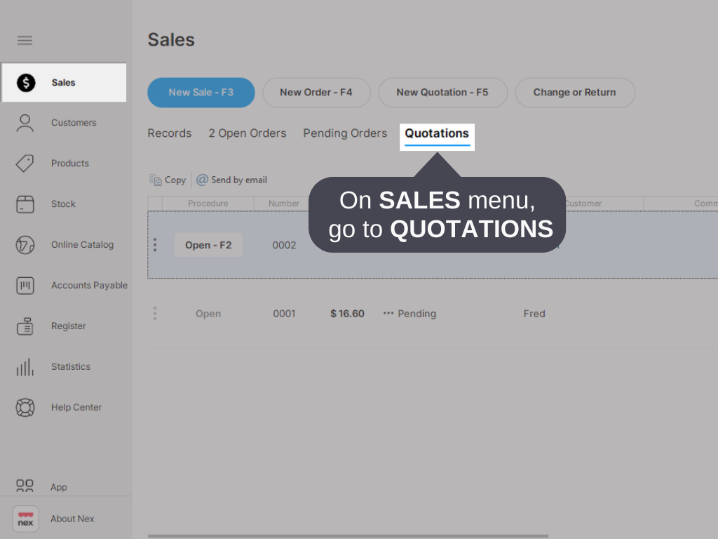 How to sell from a quotation