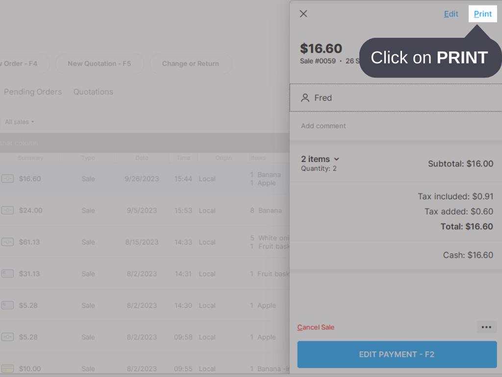 How to configure receipt template printing
