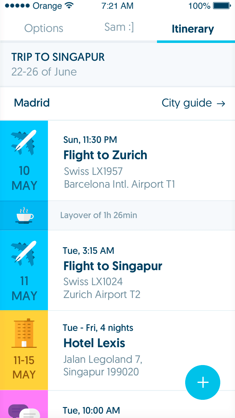 Adding your trips to Sam