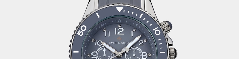Silver-Tone & Grey "Amber Silicone" Watch | Timothy Stone