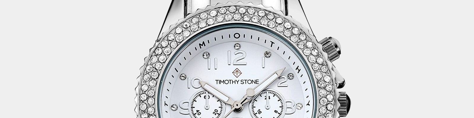 Silver-Tone & White "Amber Bicolor" Watch | Timothy Stone