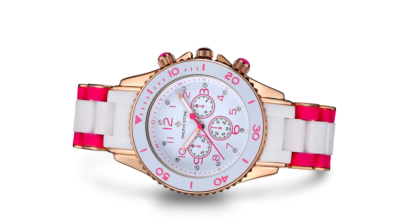 White & Pink "Amber White" Watch | Timothy Stone