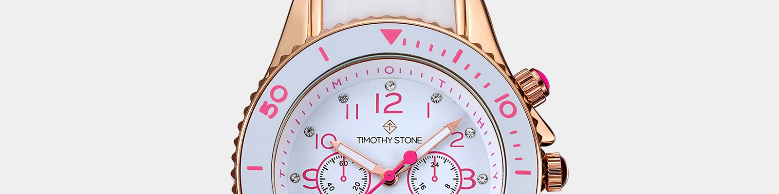 White & Pink "Amber White" Watch | Timothy Stone