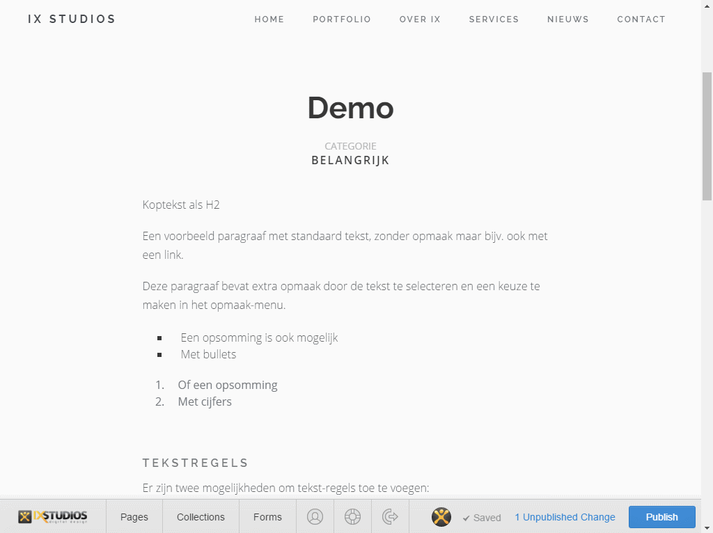 iX Studios | CMS Handleiding
