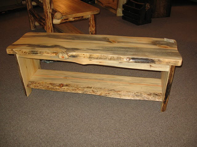 Northwest Handmade Furniture | Blue Pine Slab Style Benches