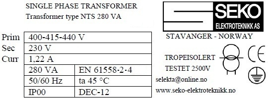 Merkeskilt | SEKO Elektroteknikk AS