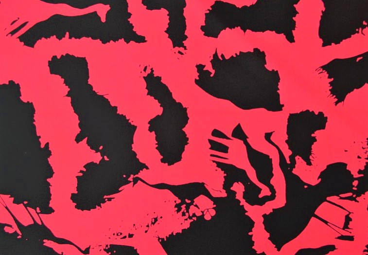 Watermelon Pink Splodge Swim Fabric