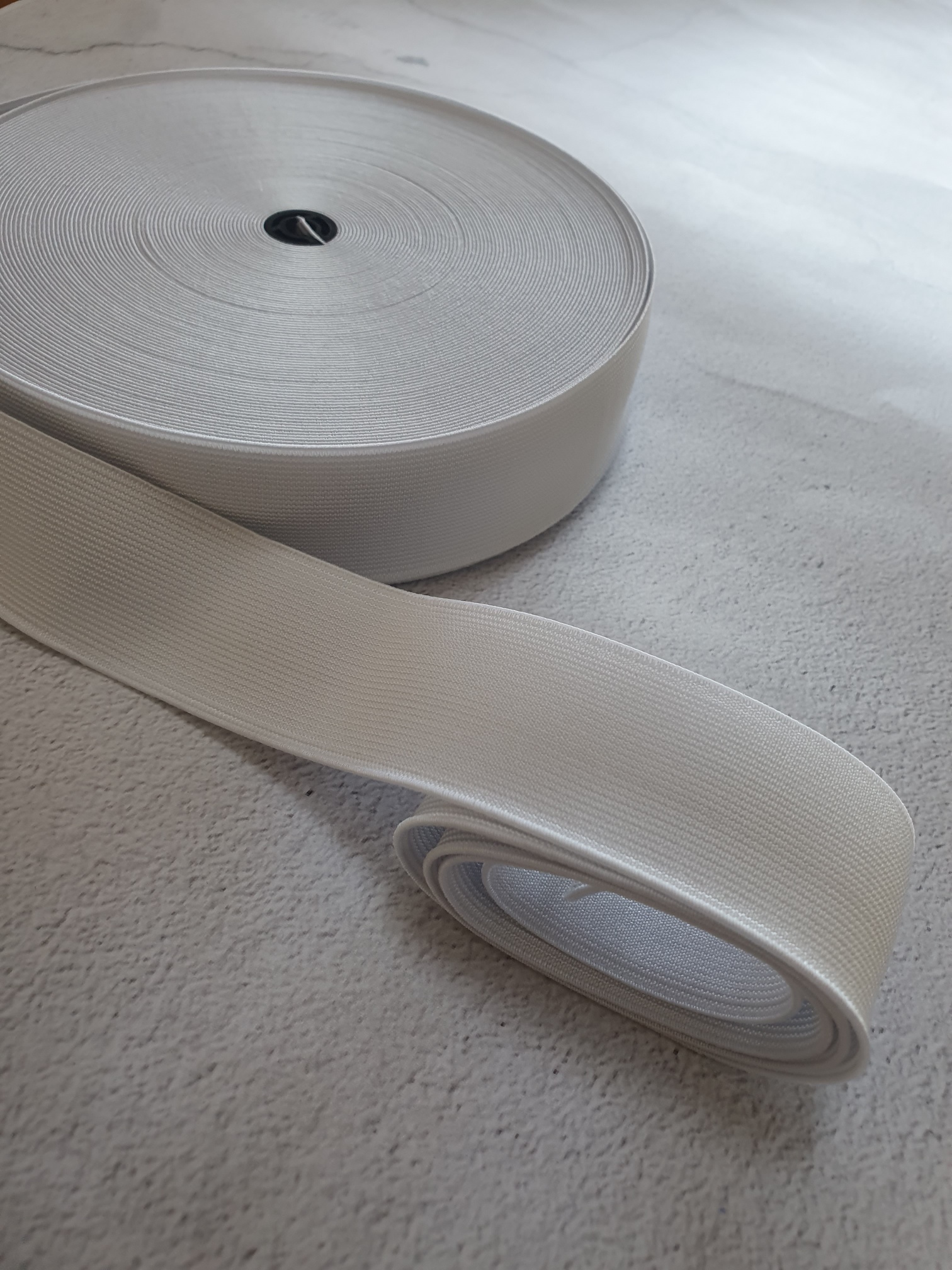38mm Elastic by metre (1.5" inch wide) White