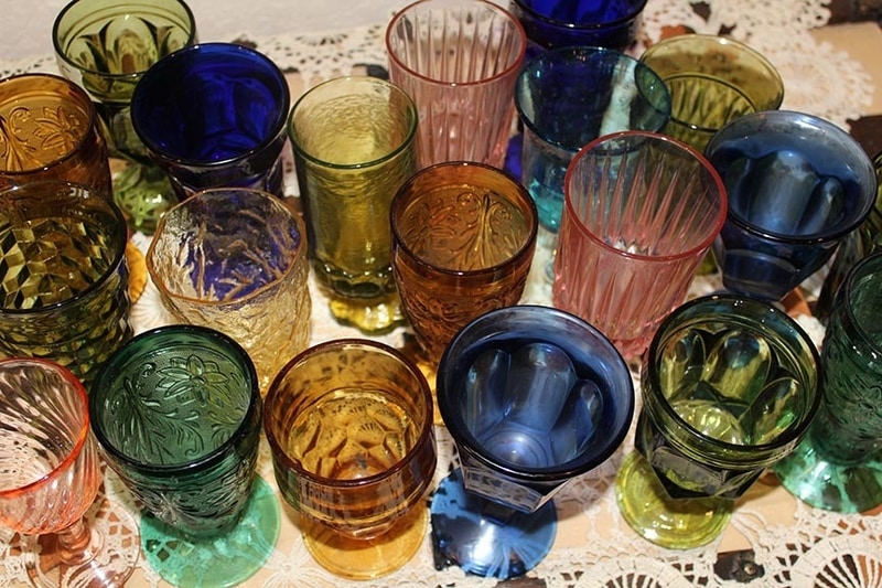 Vintage Tabletop Rentals Mix and Match Colored Goblets