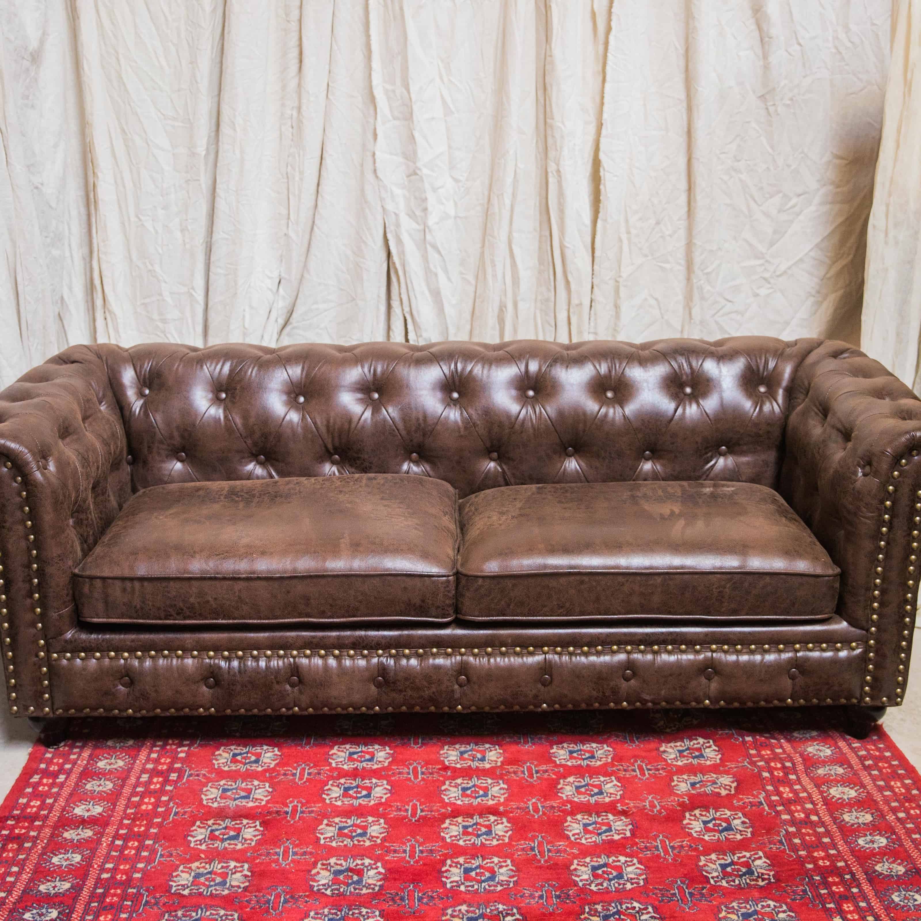 Vintage Sofa Rental: Chester Leather Sofa