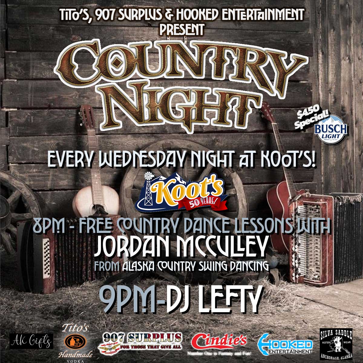 Tito's Country Night w/ DJ Lefty 2/1 | Feb 01, 2023 | Koot's