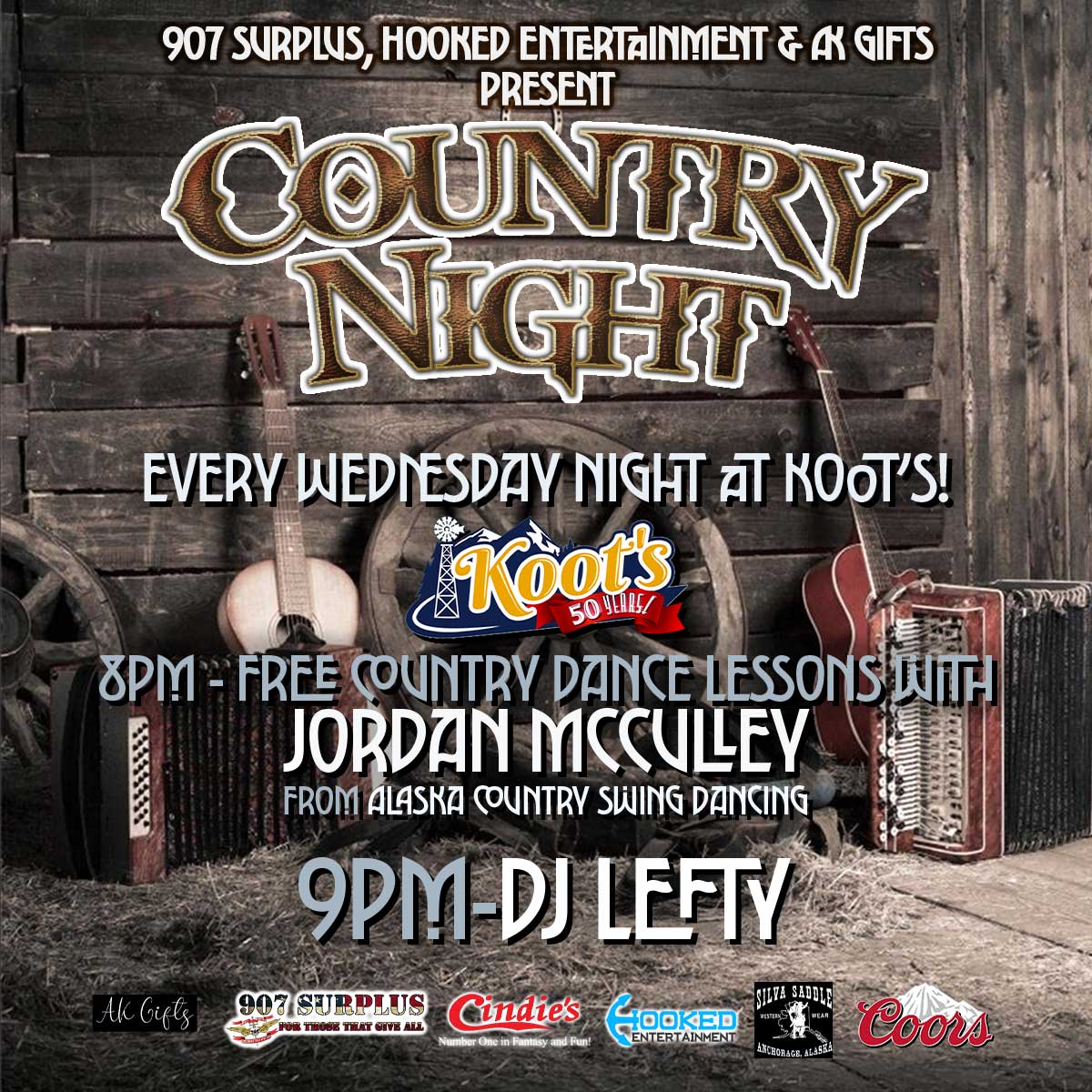 Country Night at Koot's w/ DJ Lefty 5/24 | May 24, 2023 | Koot's