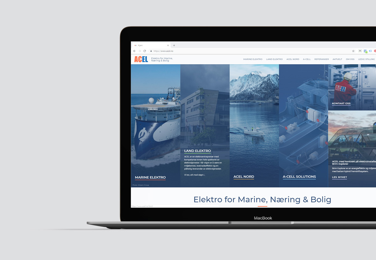 Ny nettside og produktvisualisering for ACEL