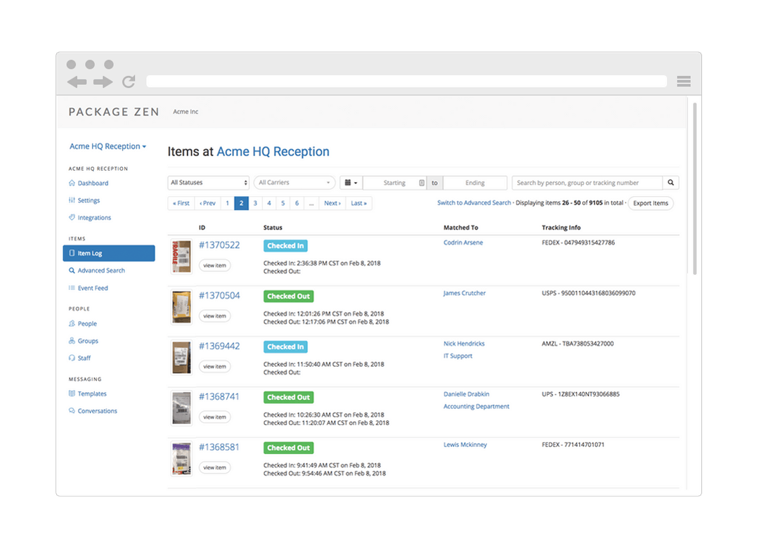 Delivery and Package Management for Corporate Offices
