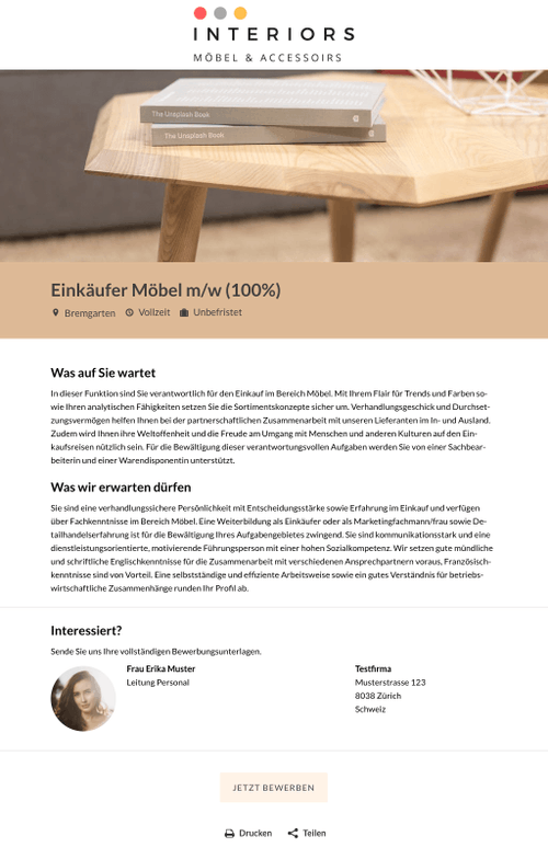 So sehen moderne und responsive Stelleninserate aus - RecruitingHUB
