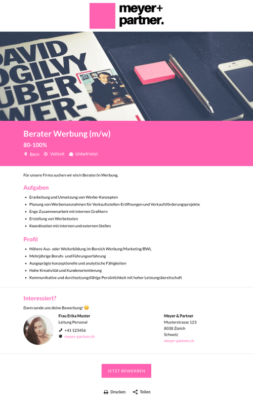 So sehen moderne und responsive Stelleninserate aus - RecruitingHUB