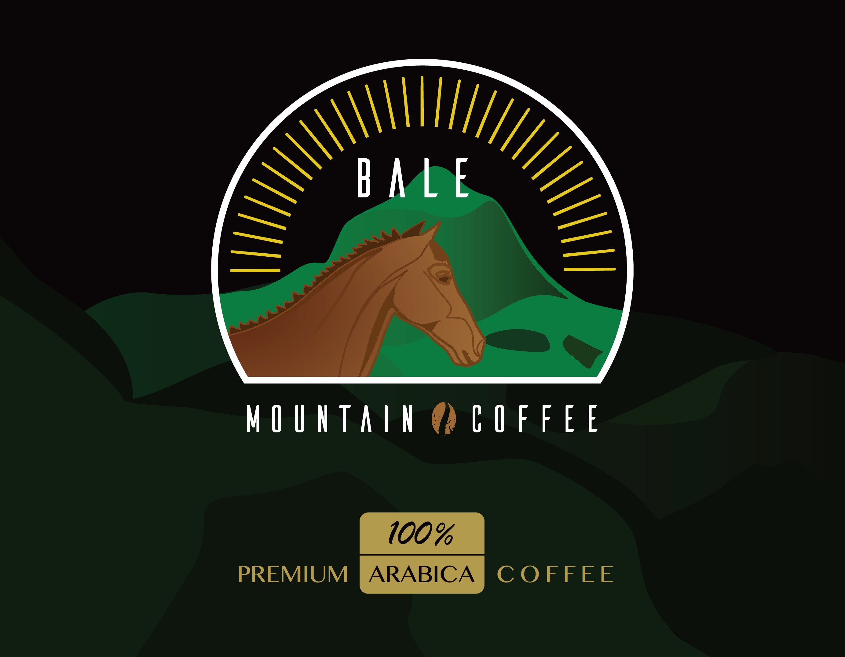 Bale Mountain Coffee Print Design by Cloudfusion