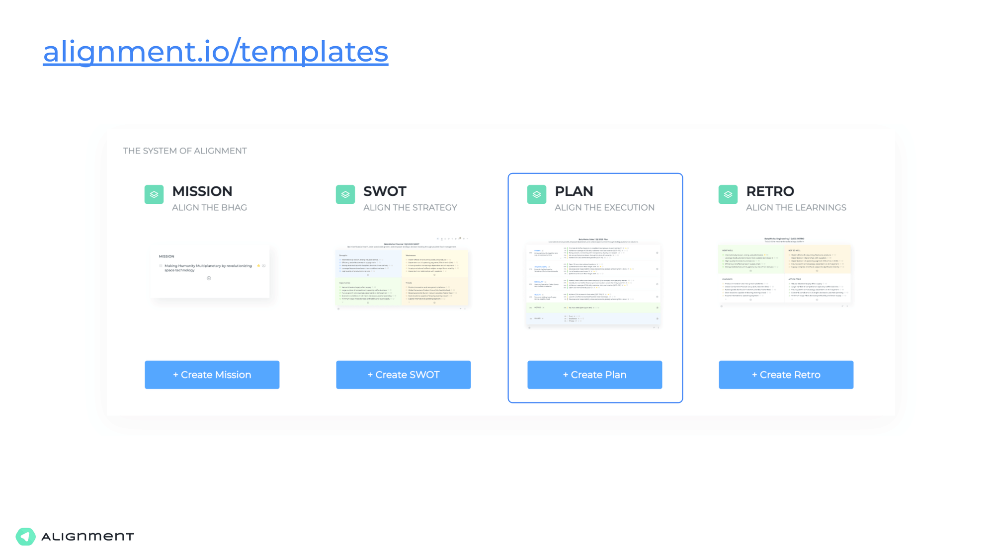 Select Alignment Plan Template