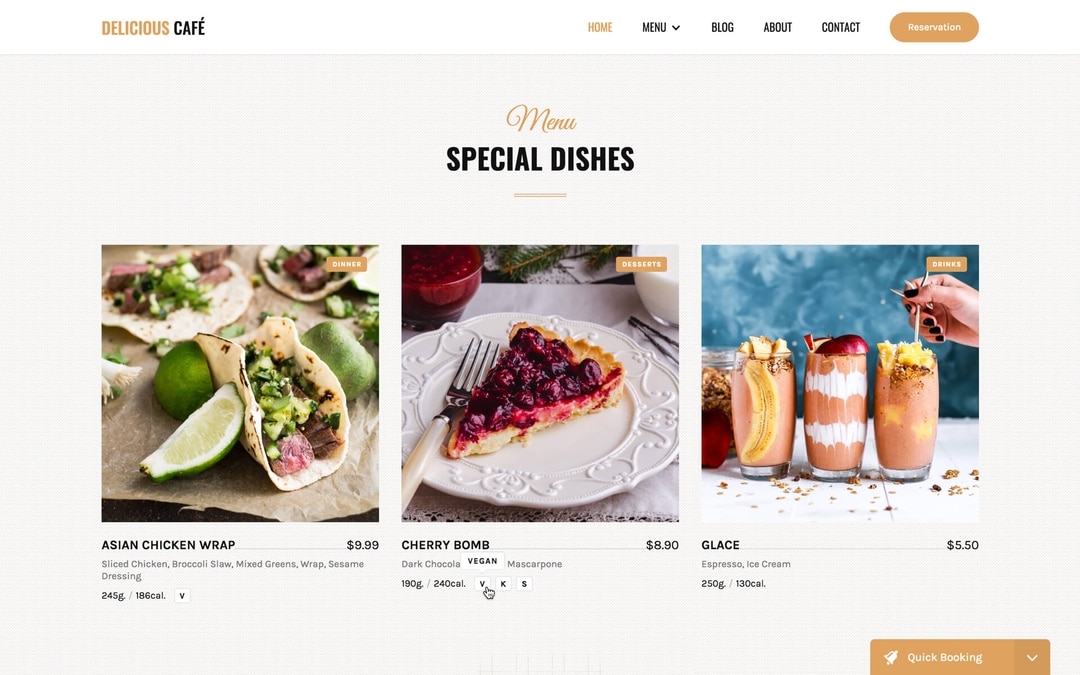 Café — Restaurant Website Template by Elastic Themes