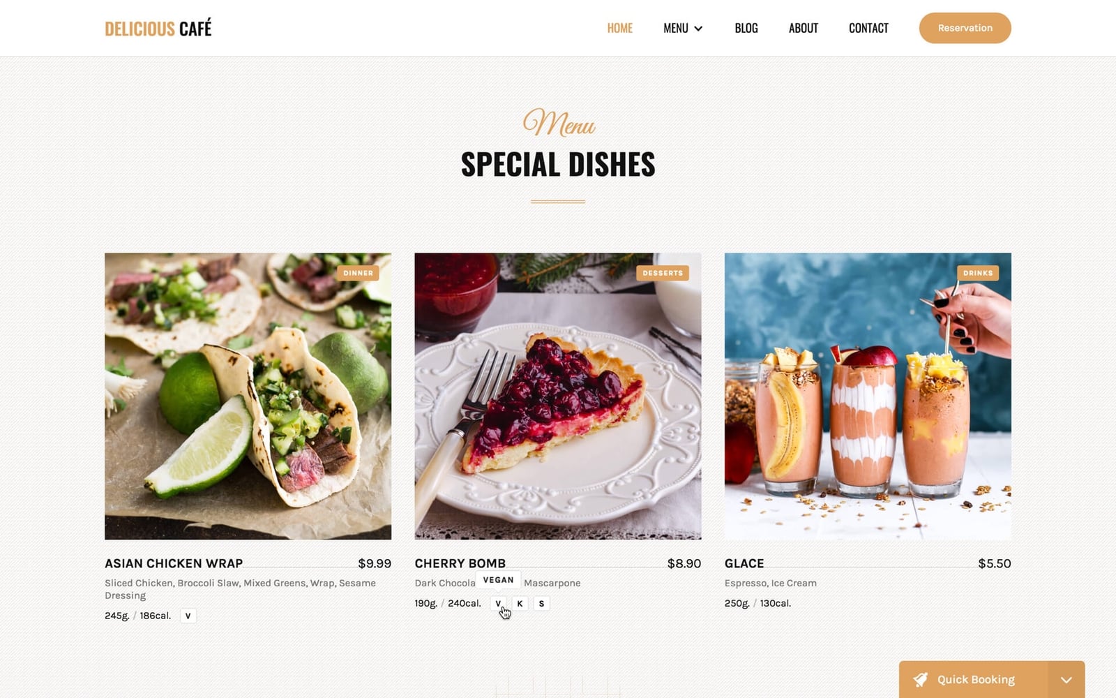 Café — Restaurant Website Template by Elastic Themes