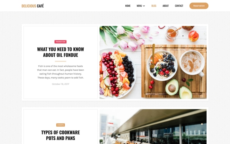 Café — Restaurant Website Template by Elastic Themes