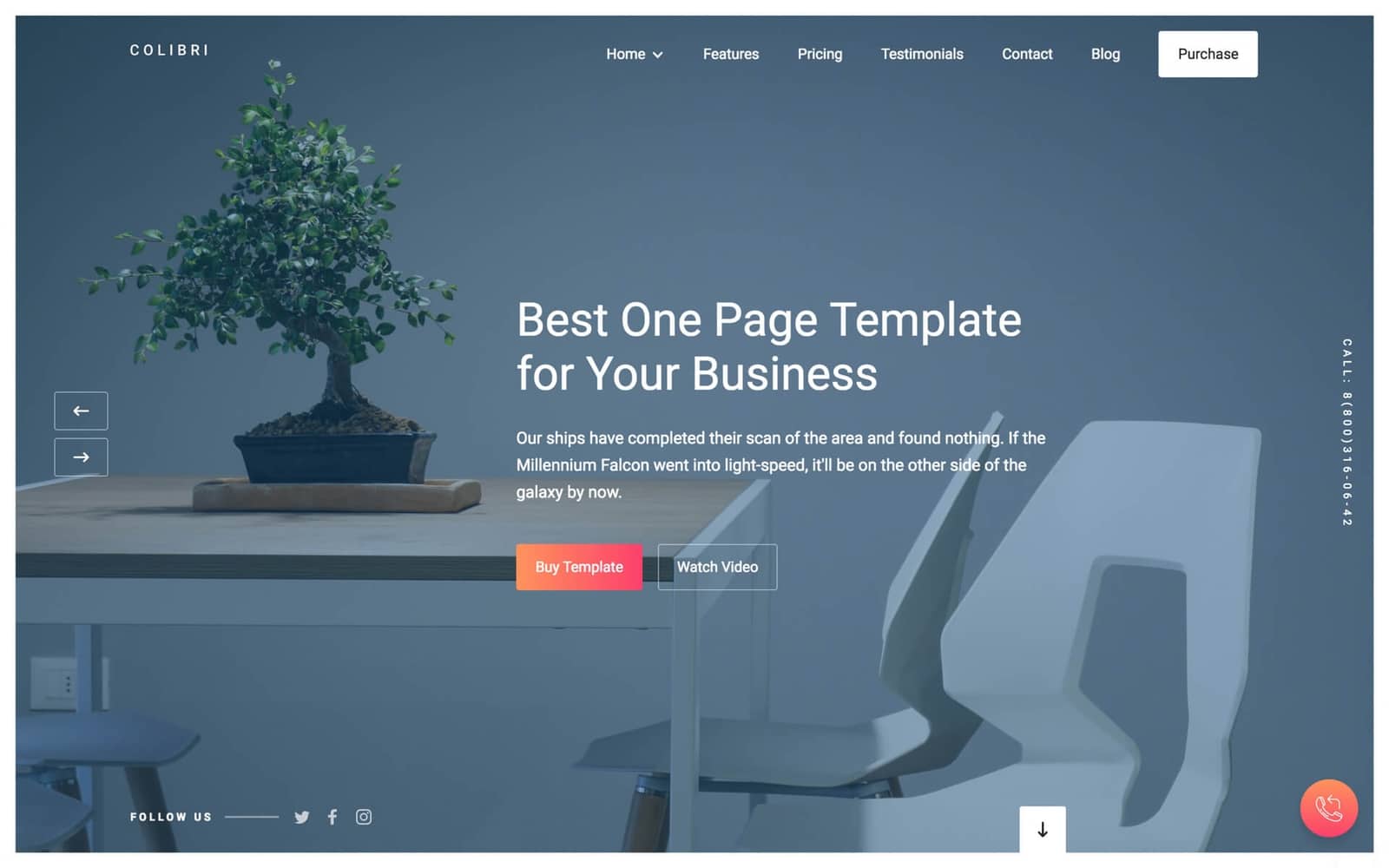 Colibri — One Page Website Template by Elastic Themes