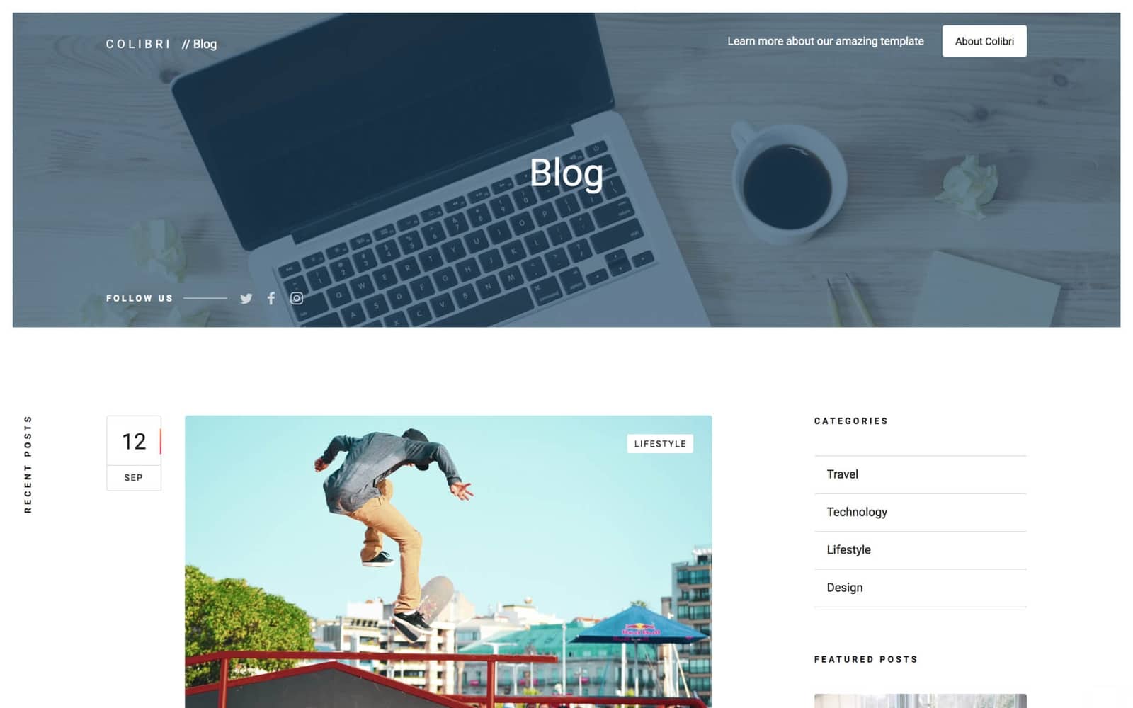 Colibri — One Page Website Template by Elastic Themes