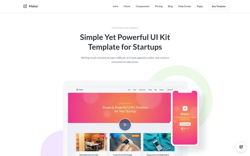 Maker — UI Kit Webflow Template by Elastic Themes