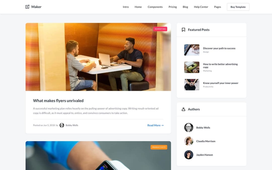 Maker — UI Kit Webflow Template by Elastic Themes