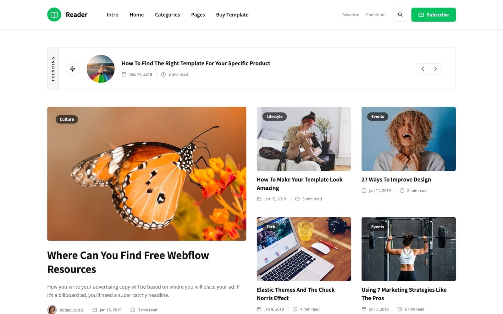 Reader — Blog & Magazine UI Kit Template by Elastic Themes