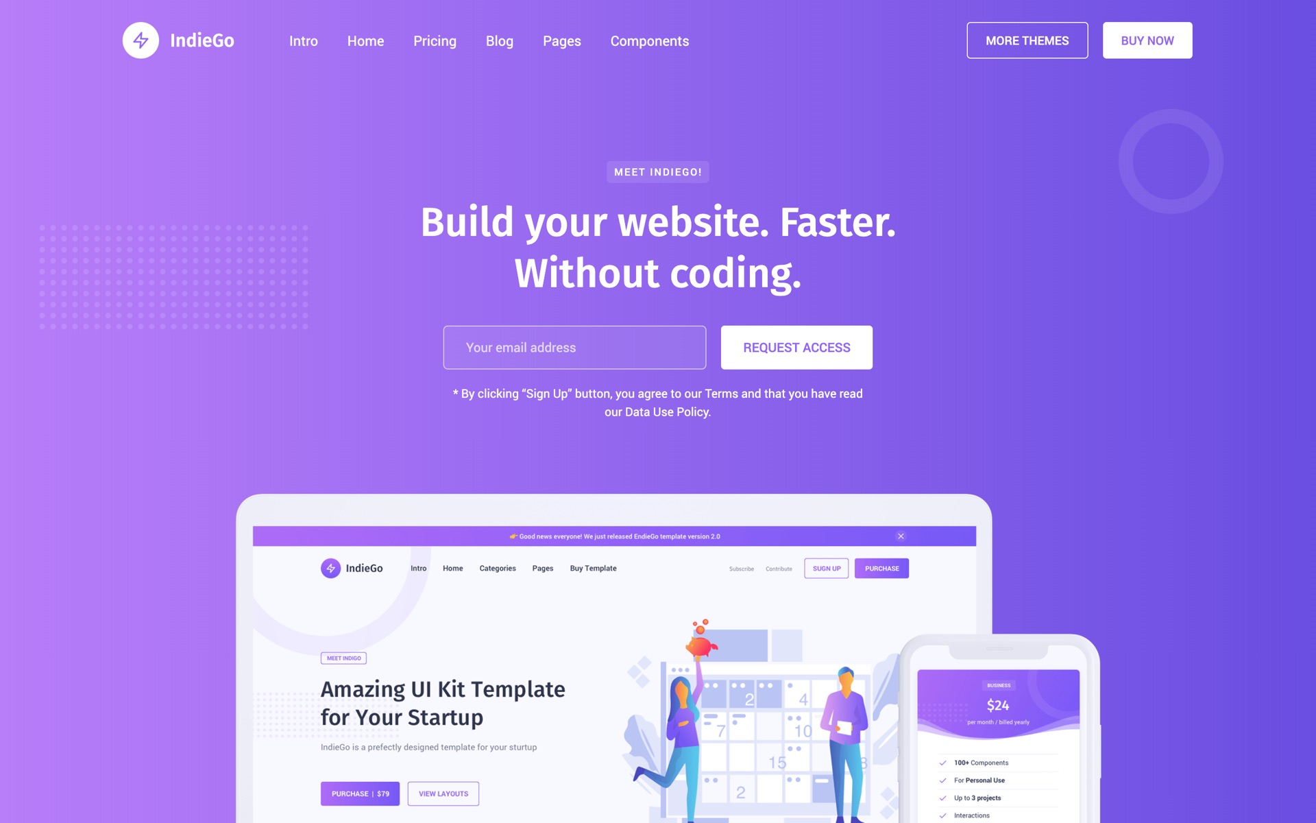 IndieGo UI Kit Webflow Template By Elastic Themes