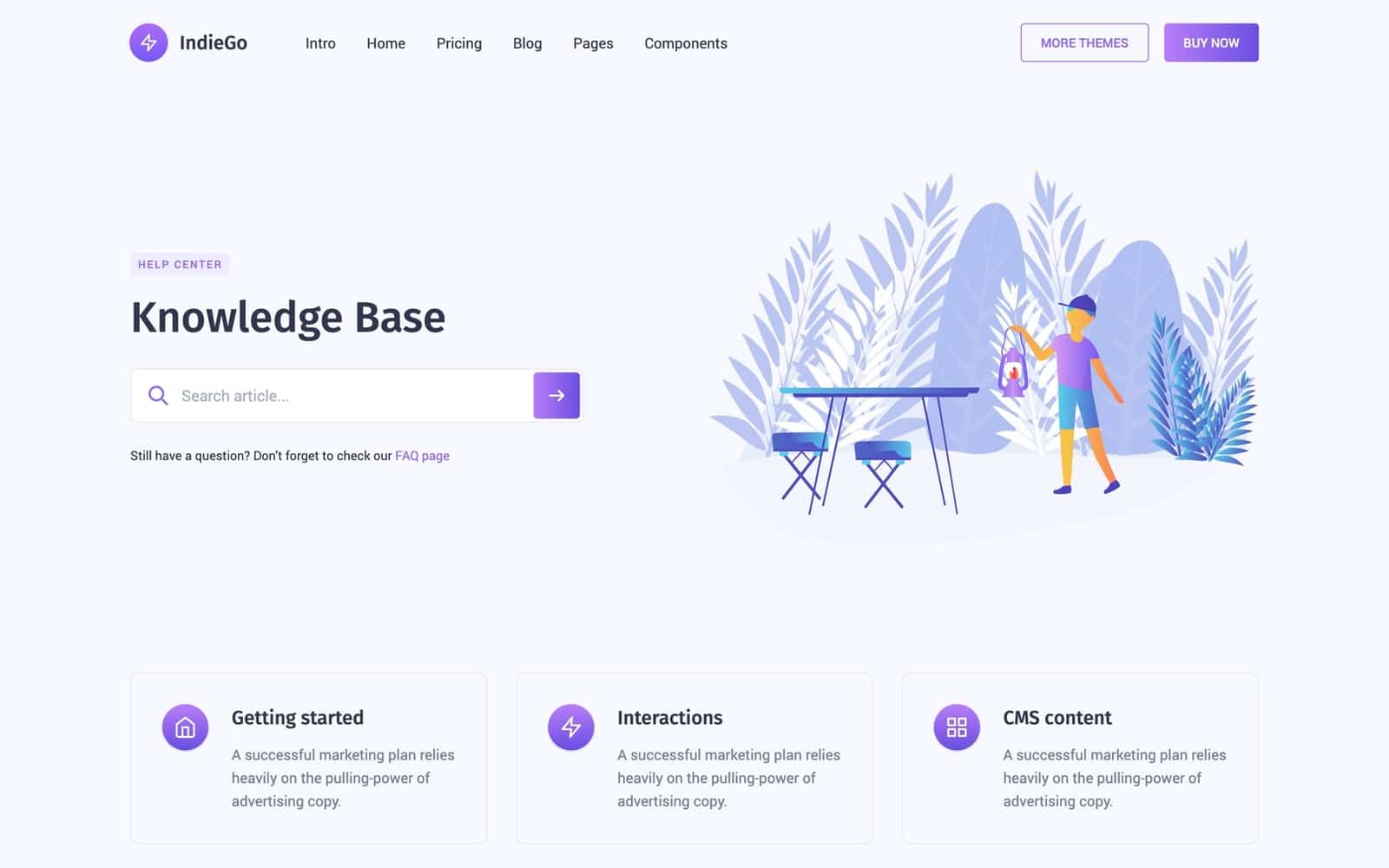 IndieGo — UI Kit Webflow Template by Elastic Themes