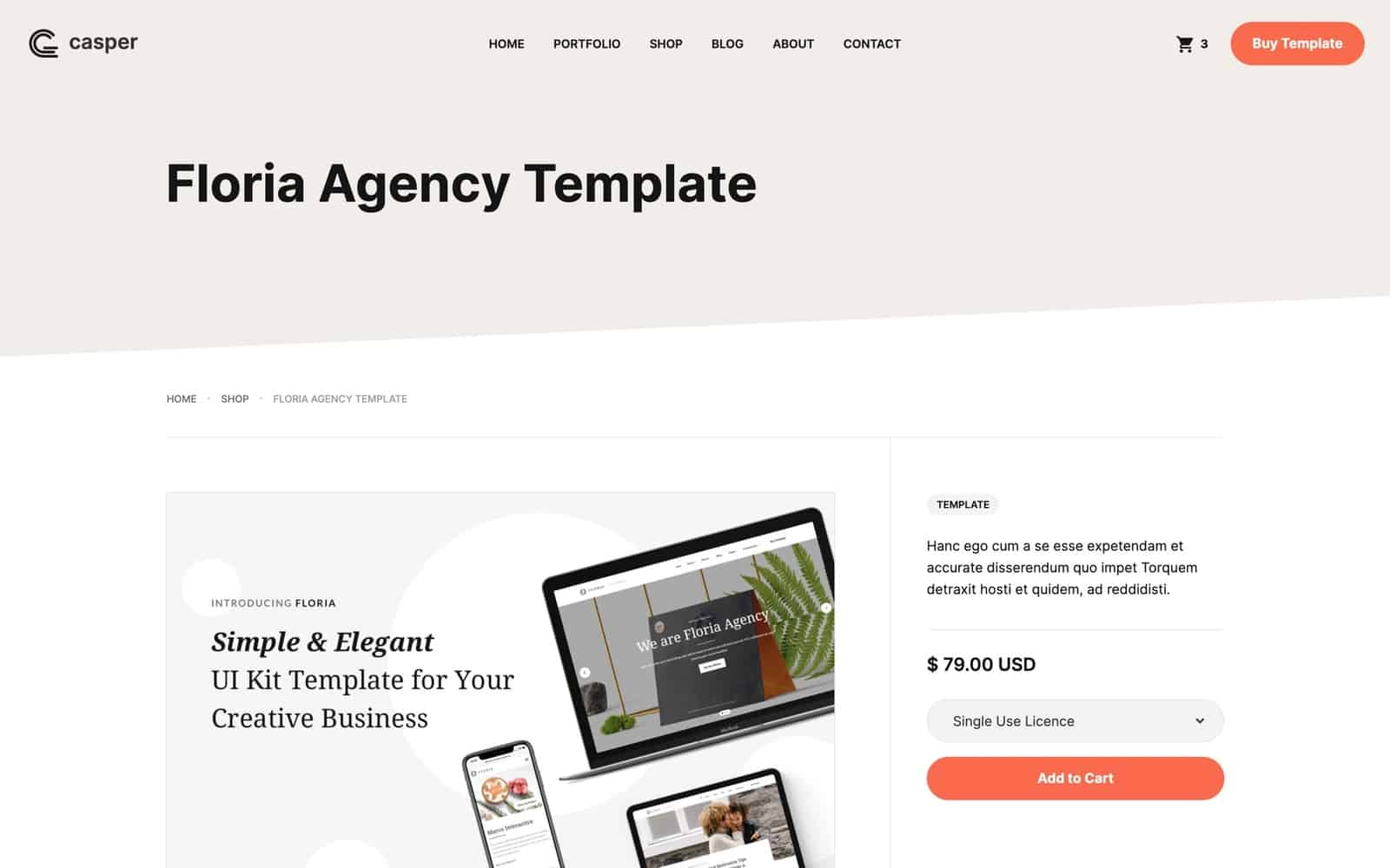Casper — Portfolio, Blog and Shop Template by Elastic Themes