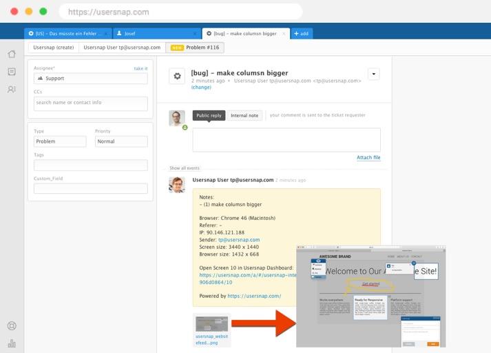 Zendesk + Usersnap | Customer Support with Feedback