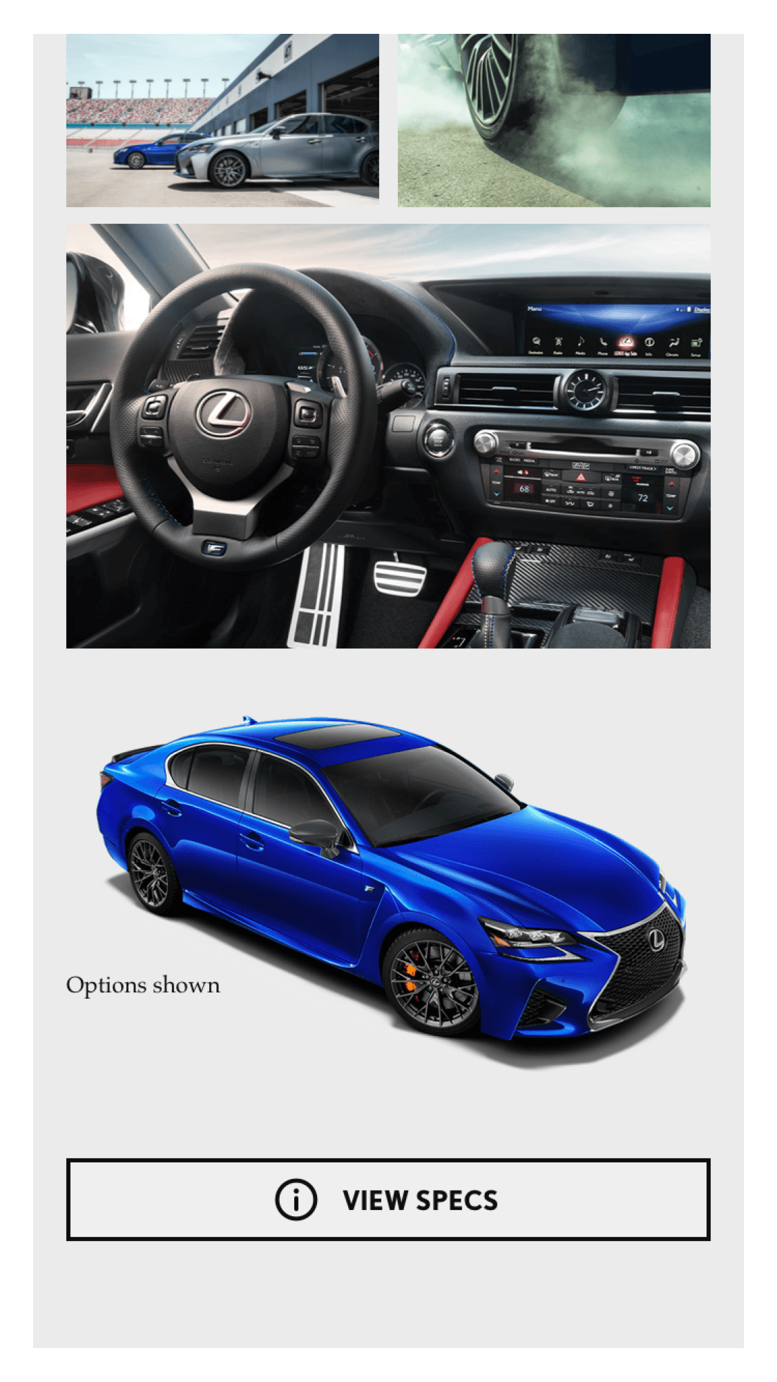Responsive web design for Lexus Performance DS