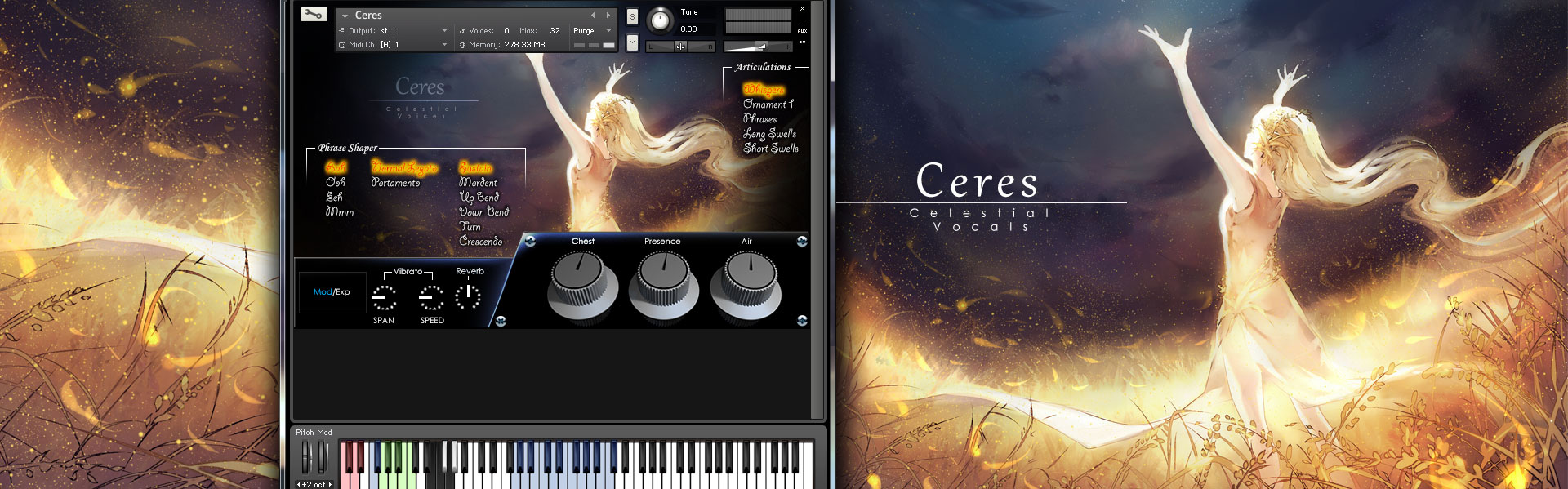 Ceres- Vocal Sample Library for Kontakt 4 and above VST AAX AU Instrument