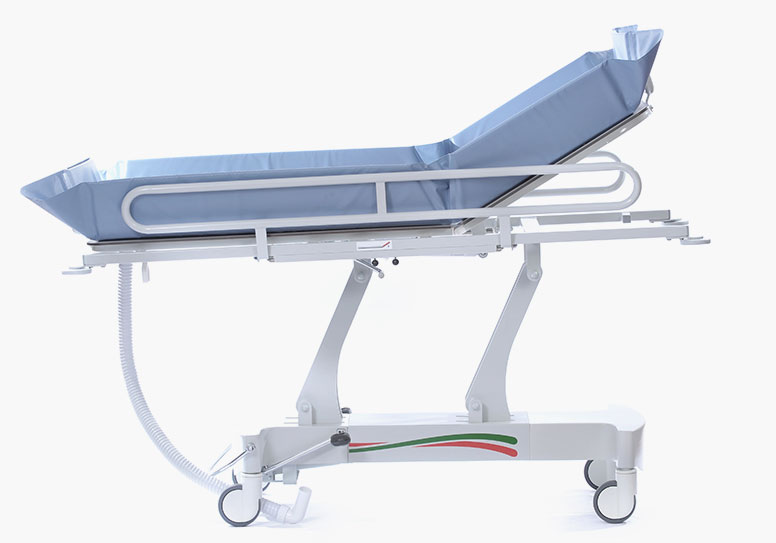 Hydraulic Shower Trolley Adjustable Backrest | Timo UK