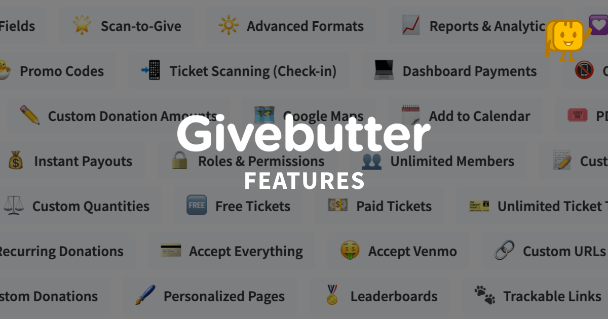 70+ Free Features for Donations, Fundraising, Events | Givebutter