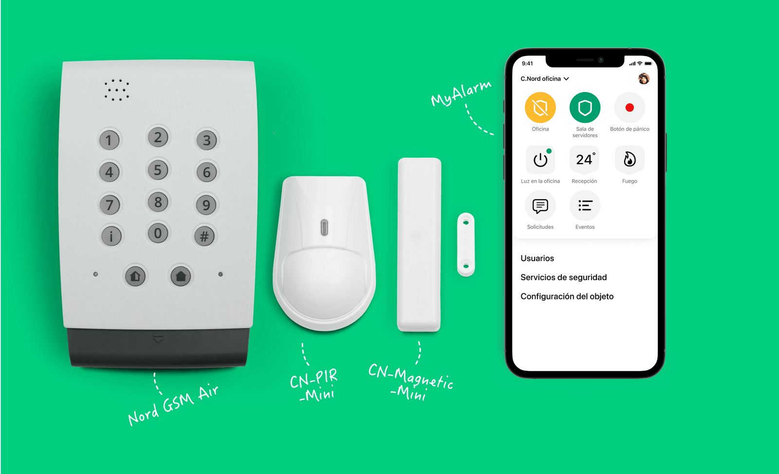 Nord GSM Air. Wireless control panel