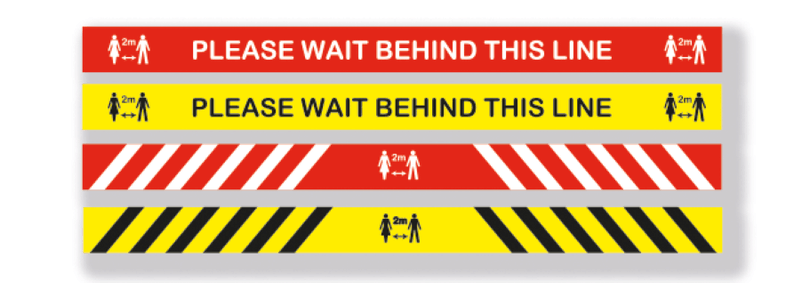 Please Wait Behind This Line Floor Sticker - Vinyl Sticker with Anti ...